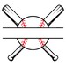 Baseball Split Name Monogram Svg, Baseball Png, Crossed Baseball Bats ...