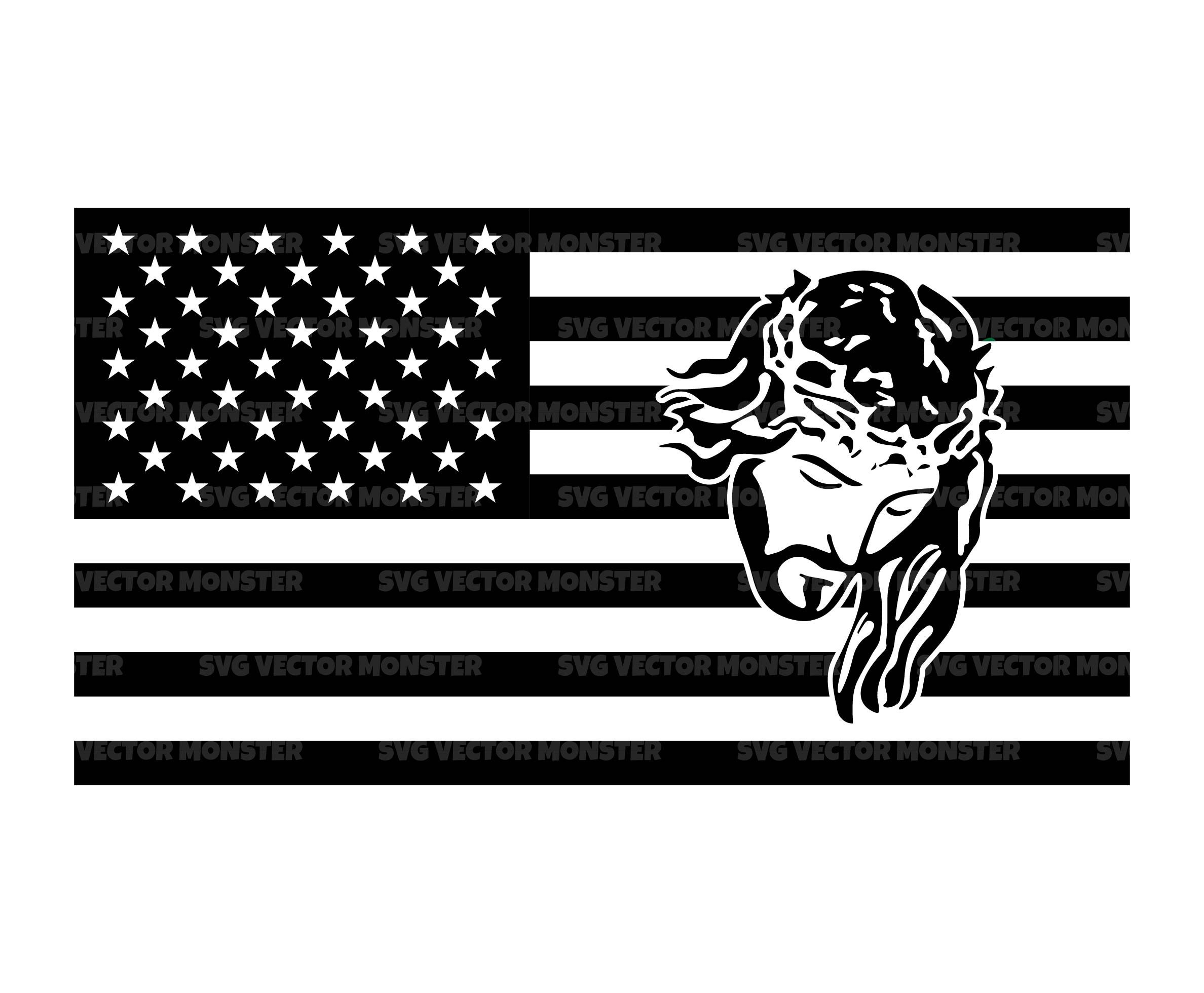 Jesus Christ American Flag Svg Christian Cross Svg Crucifix - Etsy Canada