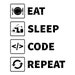 Eat Sleep Code Repeat Svg, Coder Svg, Programmer Svg. Vector Cut File for Cricut, Silhouette ...