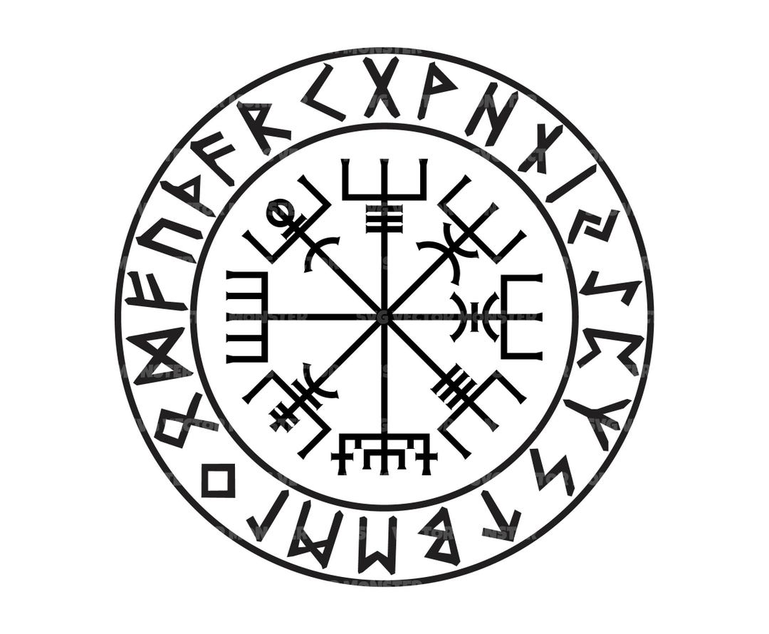 Vegvisir Svg, Viking Compass Svg, Viking Runes, Valhalla, Nordic Symbol ...