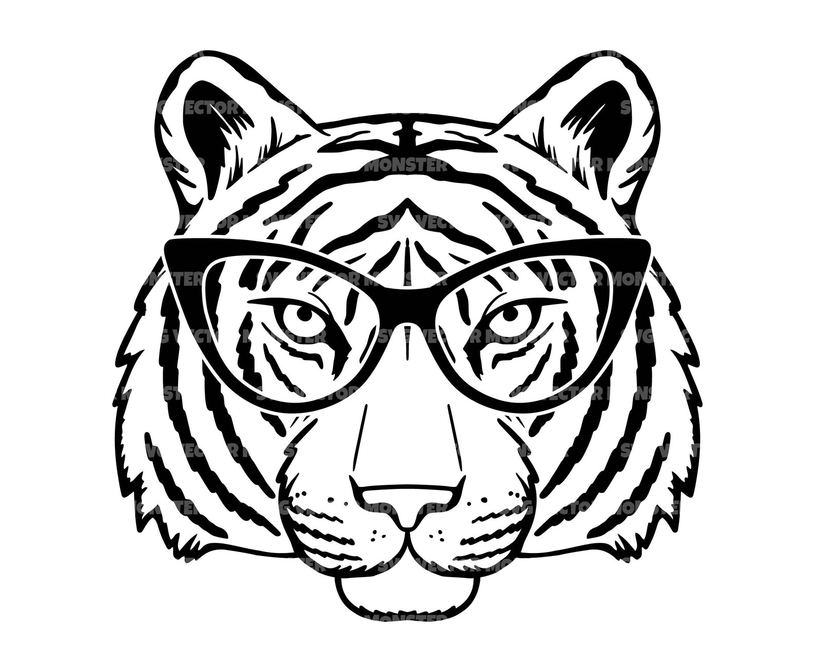 Tiger With Glasses Svg Tiger Svg Wildcat Svg Teacher Life - Etsy