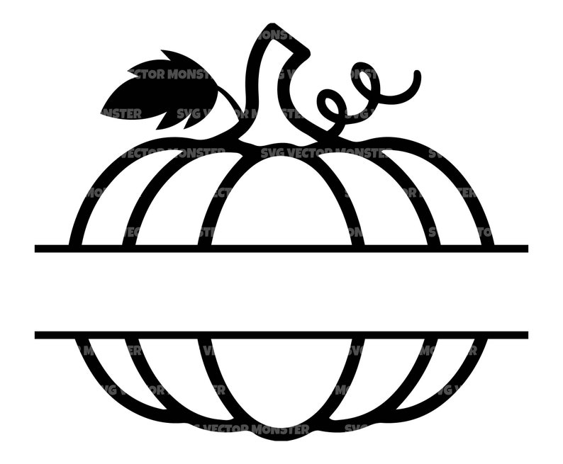 Pumpkin Split Monogram Svg, Happy Halloween, Thanksgiving, Pumpkin ...