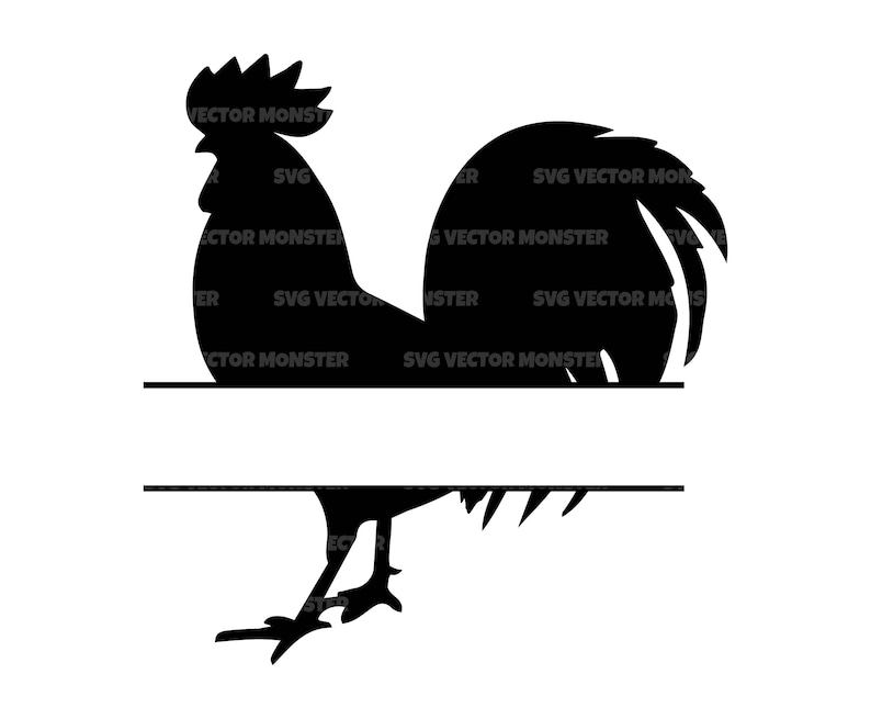Rooster Split Monogram Svg, Farmhouse Sign Svg, Split Name Frame ...