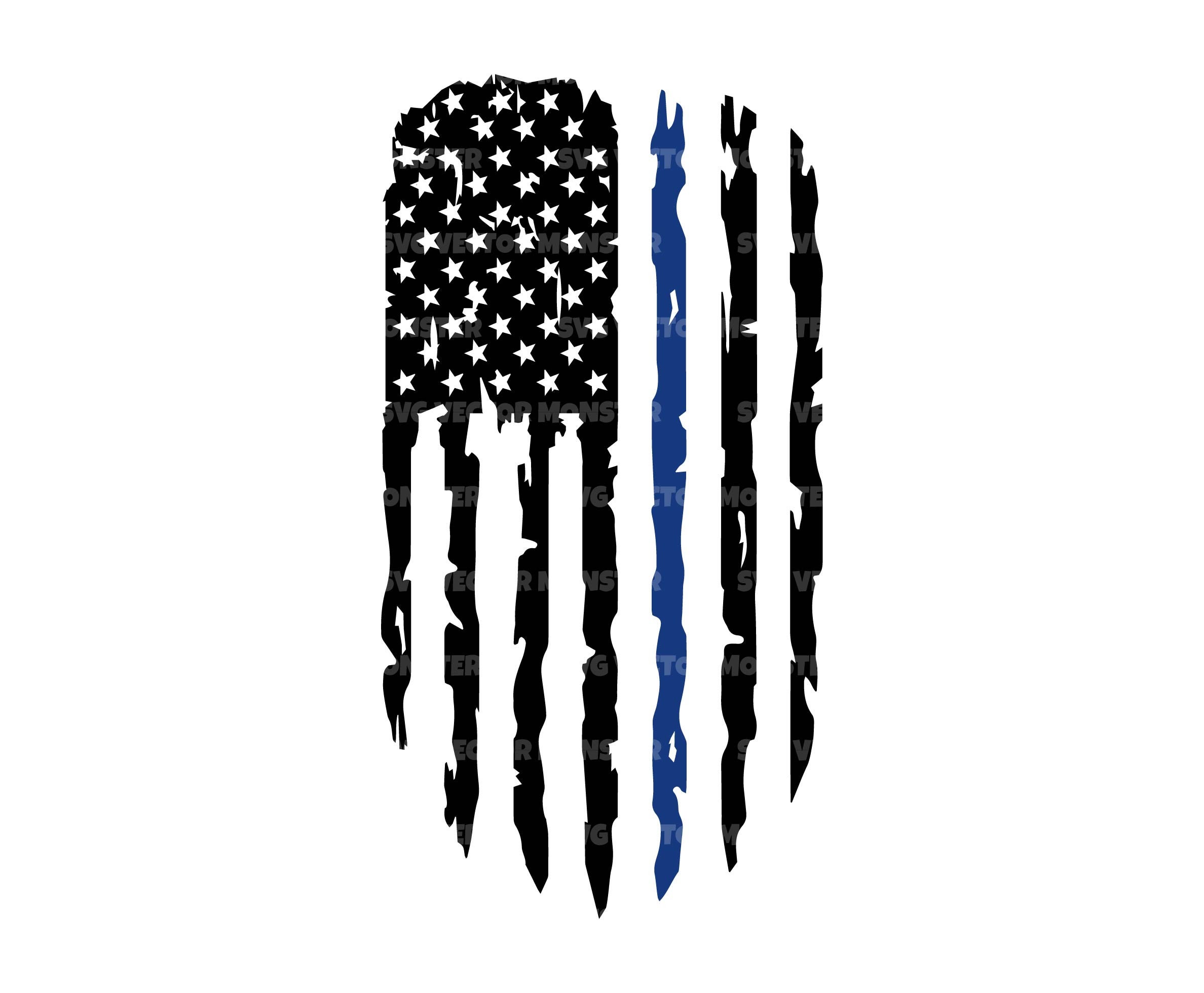 Bandera Vintage Línea Fina Azul