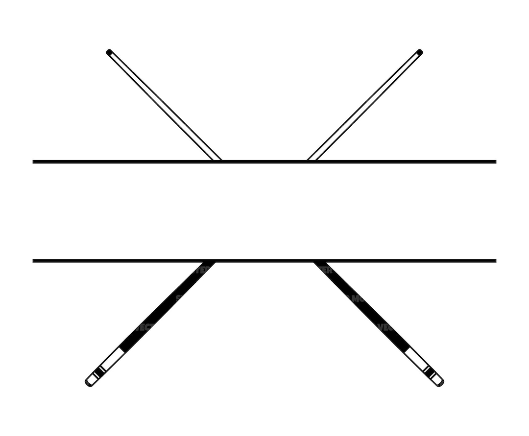 Cue Sticks Monogram Svg, Pool Billiard Name Frame Svg, Snooker Svg ...
