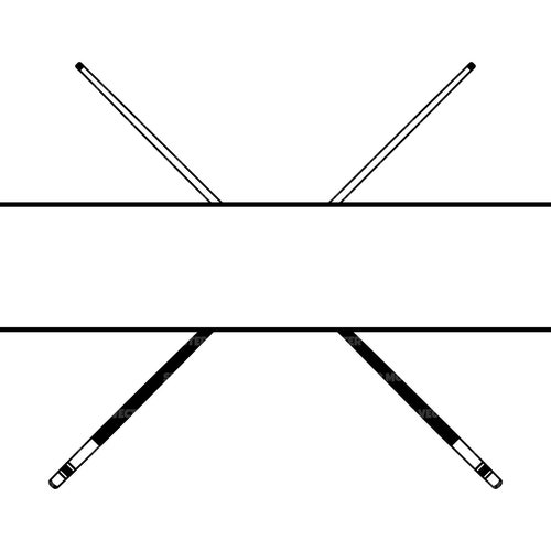 Cue Sticks Monogram Svg Pool Billiard Name Frame Svg Snooker - Etsy