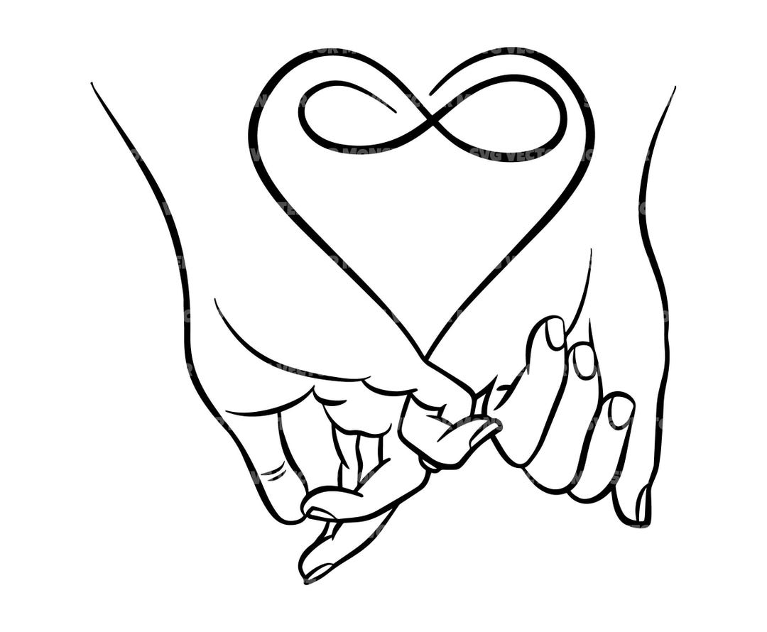 Holding Hands Svg, Pinky Hold Svg, Couple Hands Heart Svg, Wedding ...