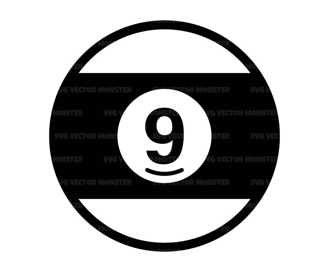 Billiards Svg, Nine Ball Svg, 9 Ball Svg, Pool Svg, Snooker Svg. Vector ...