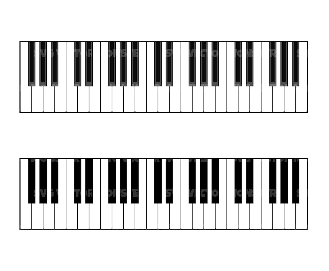 Piano Keyboard Keys Svg. Vector Cut File for Cricut, Silhouette, Pdf ...