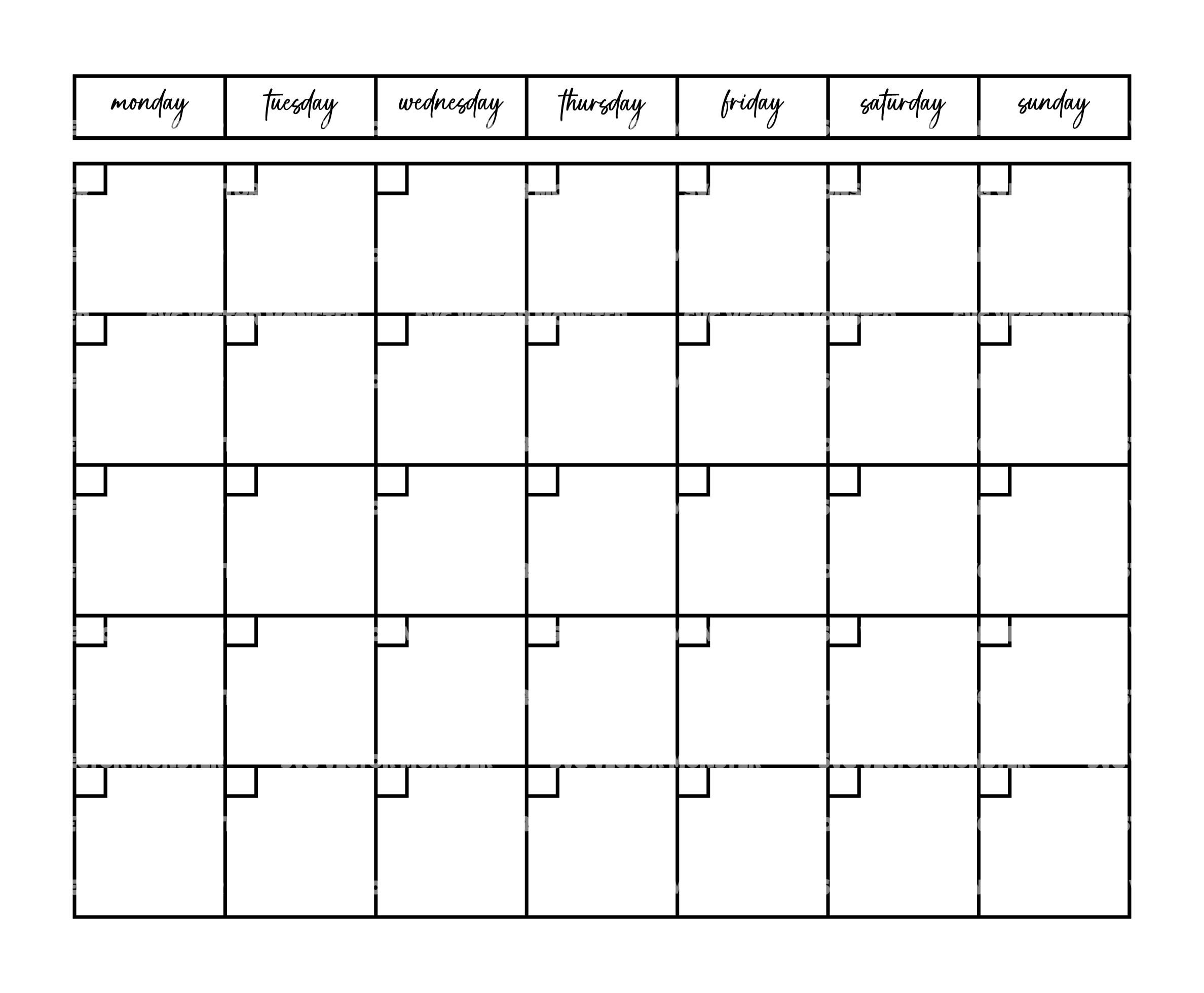 Weekly Planner Template Svg, Blank Weekly Calendar Svg, Calendar Svg ...