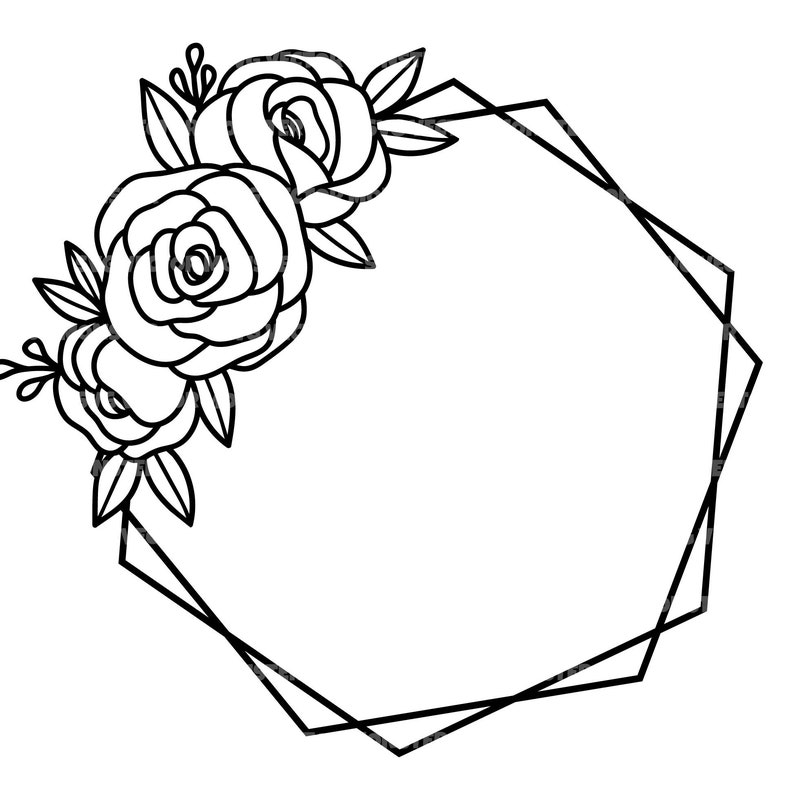 Wire Hexagon Frame Svg - Etsy