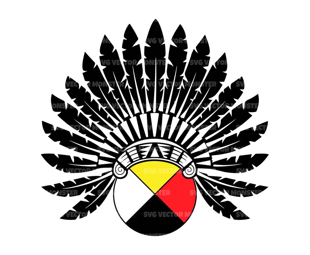 Indigenous Medicine Wheel Svg, Feather Headdress Svg, Wheel of Life ...