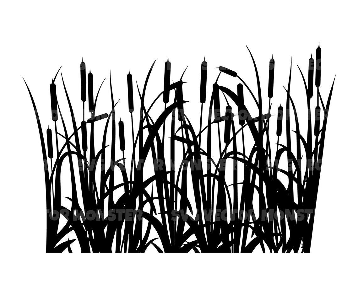 Reeds Svg, Bulrush Svg. Vector Cut File for Cricut, Silhouette, Pdf Png ...