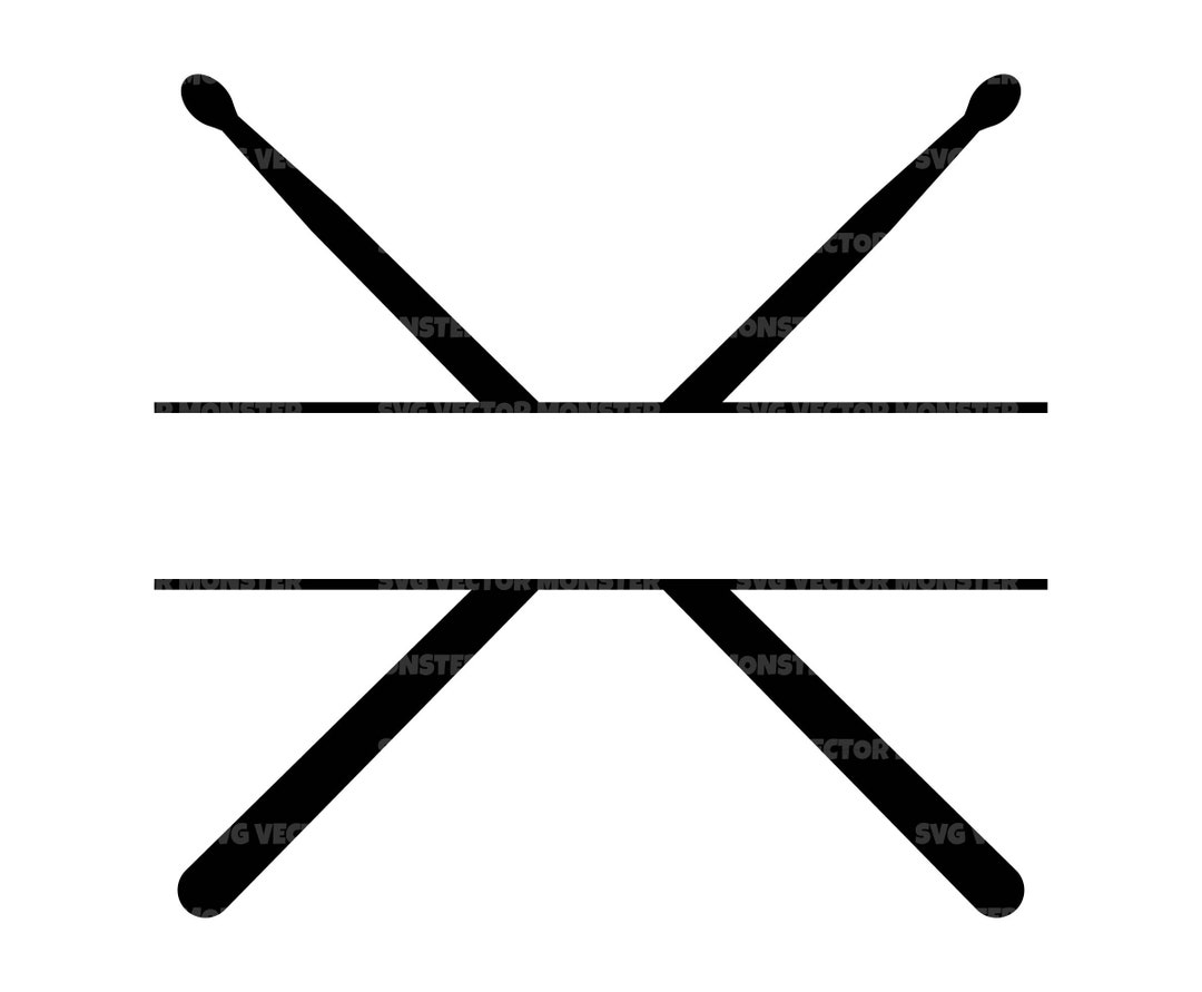 Drumsticks Monogram Svg, Drummer Svg, Drums Svg, Percussion. Vector Cut ...