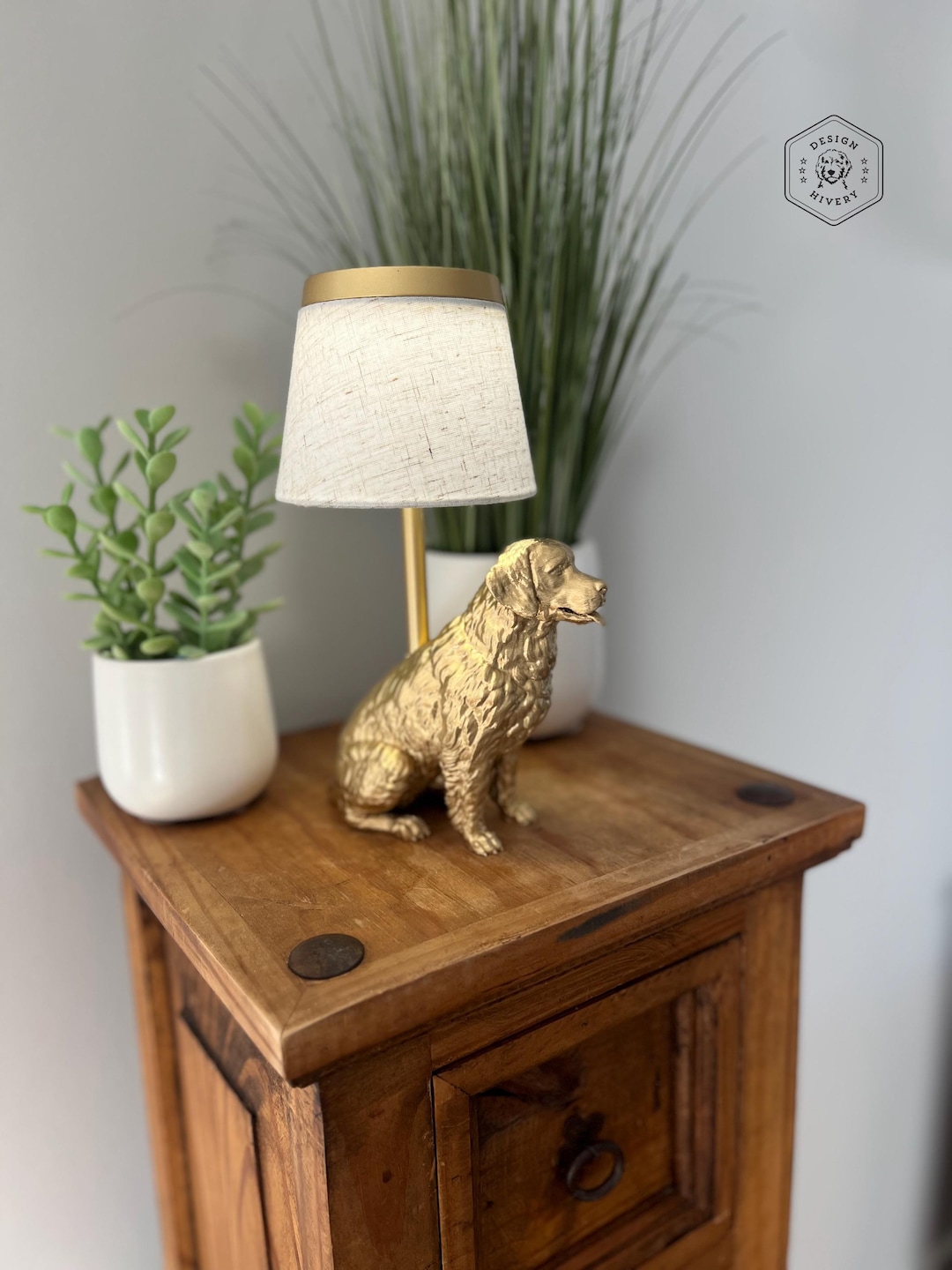 Golden Retriever Table Lamp: Cordless and Rechargeable - Etsy