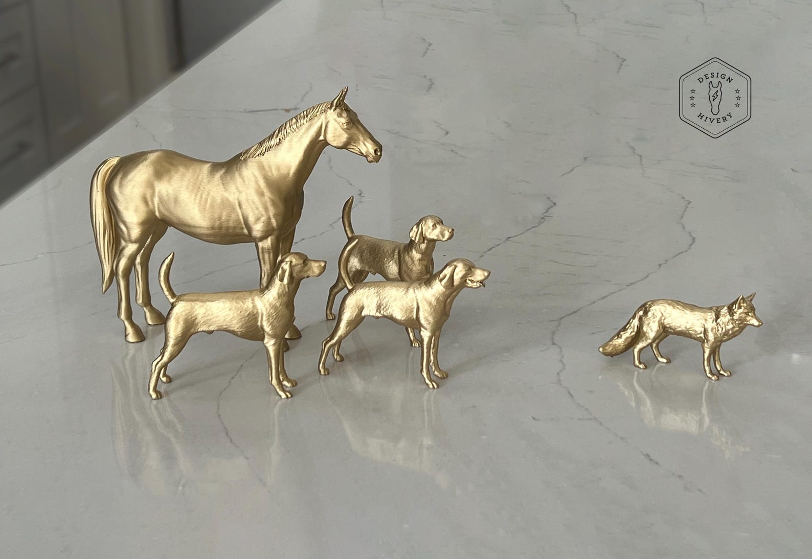 Fox Hunting Figures – Horse, Hounds & Fox Figurines, Equestrian Decor ...