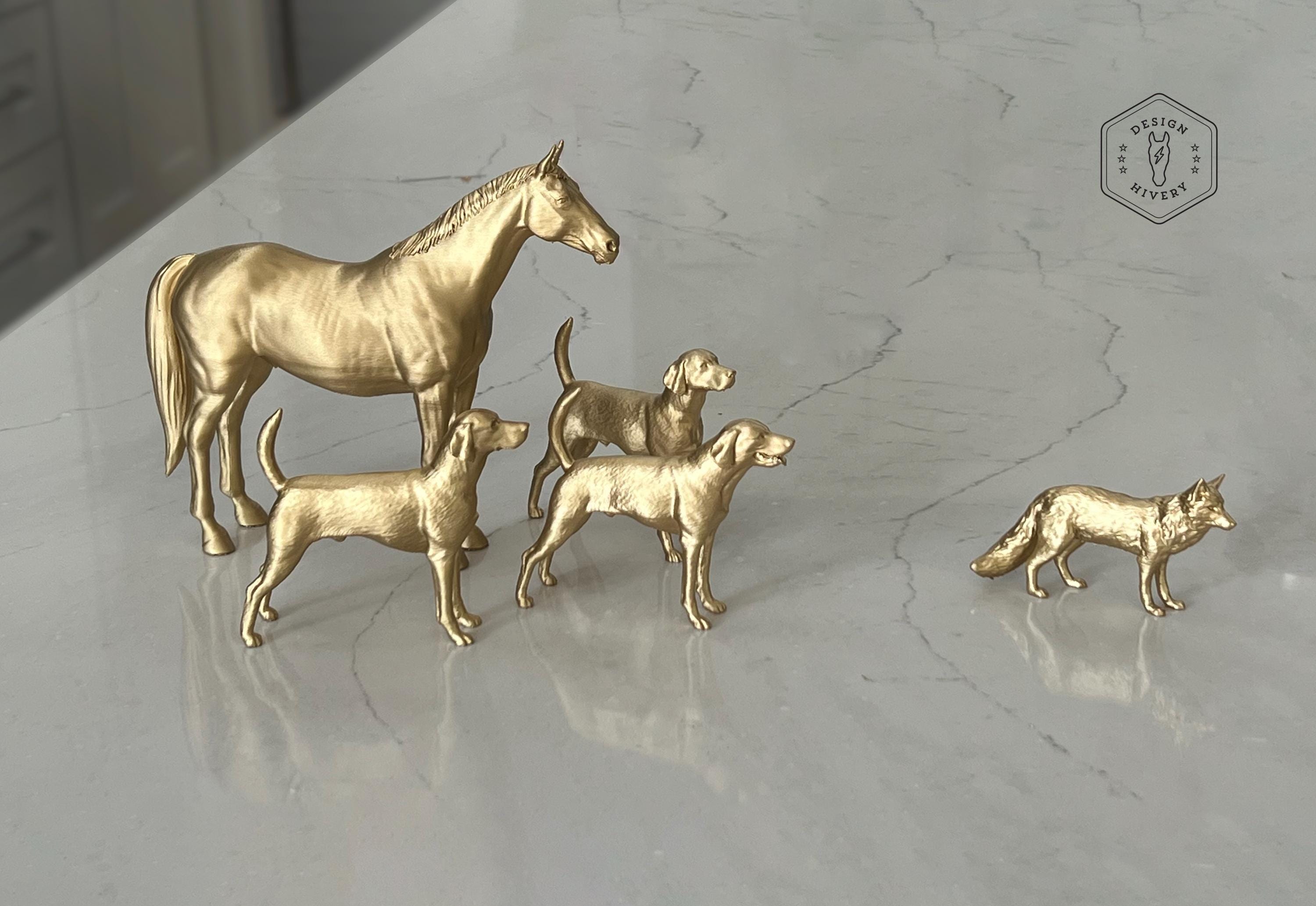 Fox Hunting Figures – Horse, Hounds & Fox Figurines, Equestrian Decor ...