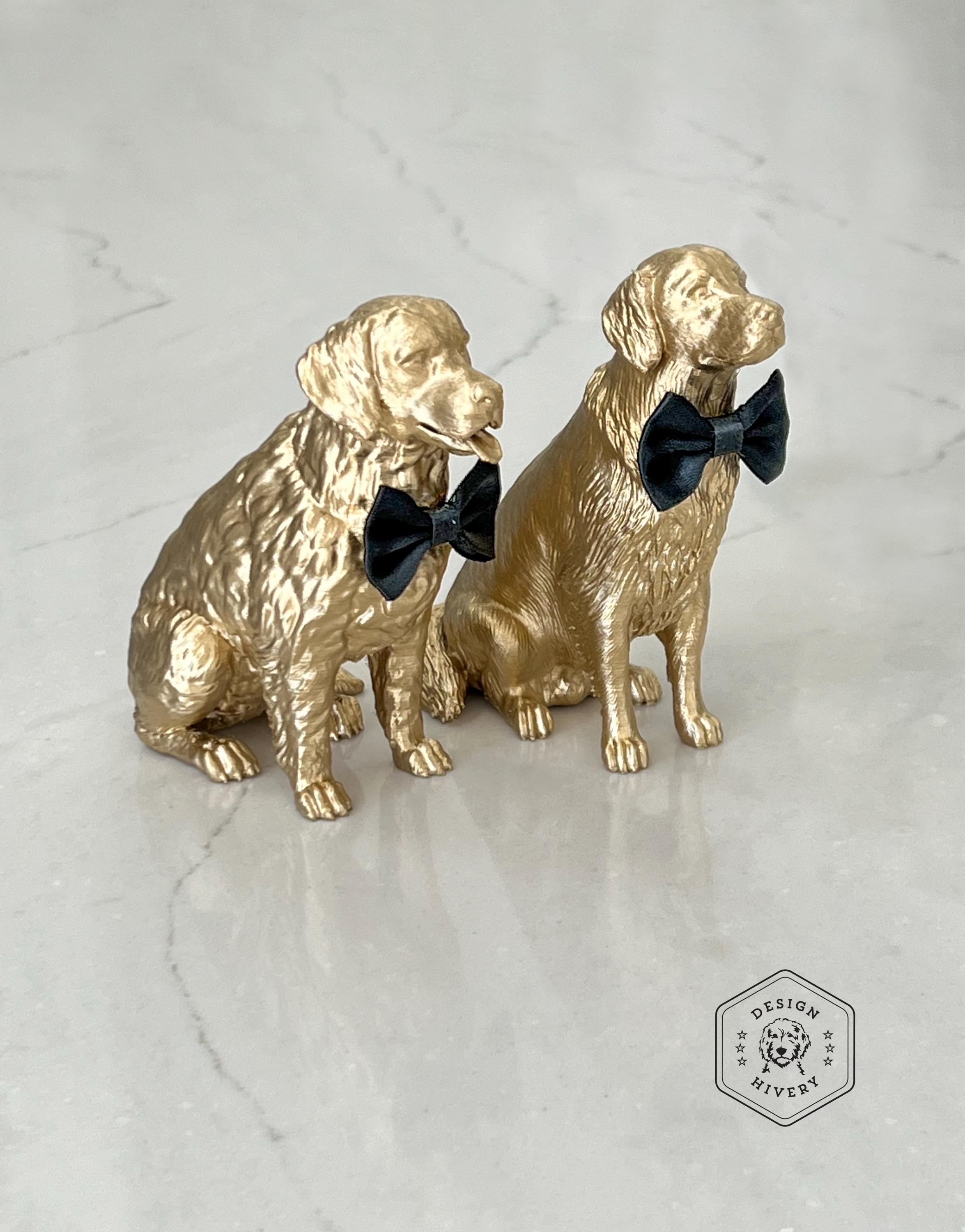 Golden Retriever Wedding Table Topper Set: Bride and Groom Figurines - Etsy