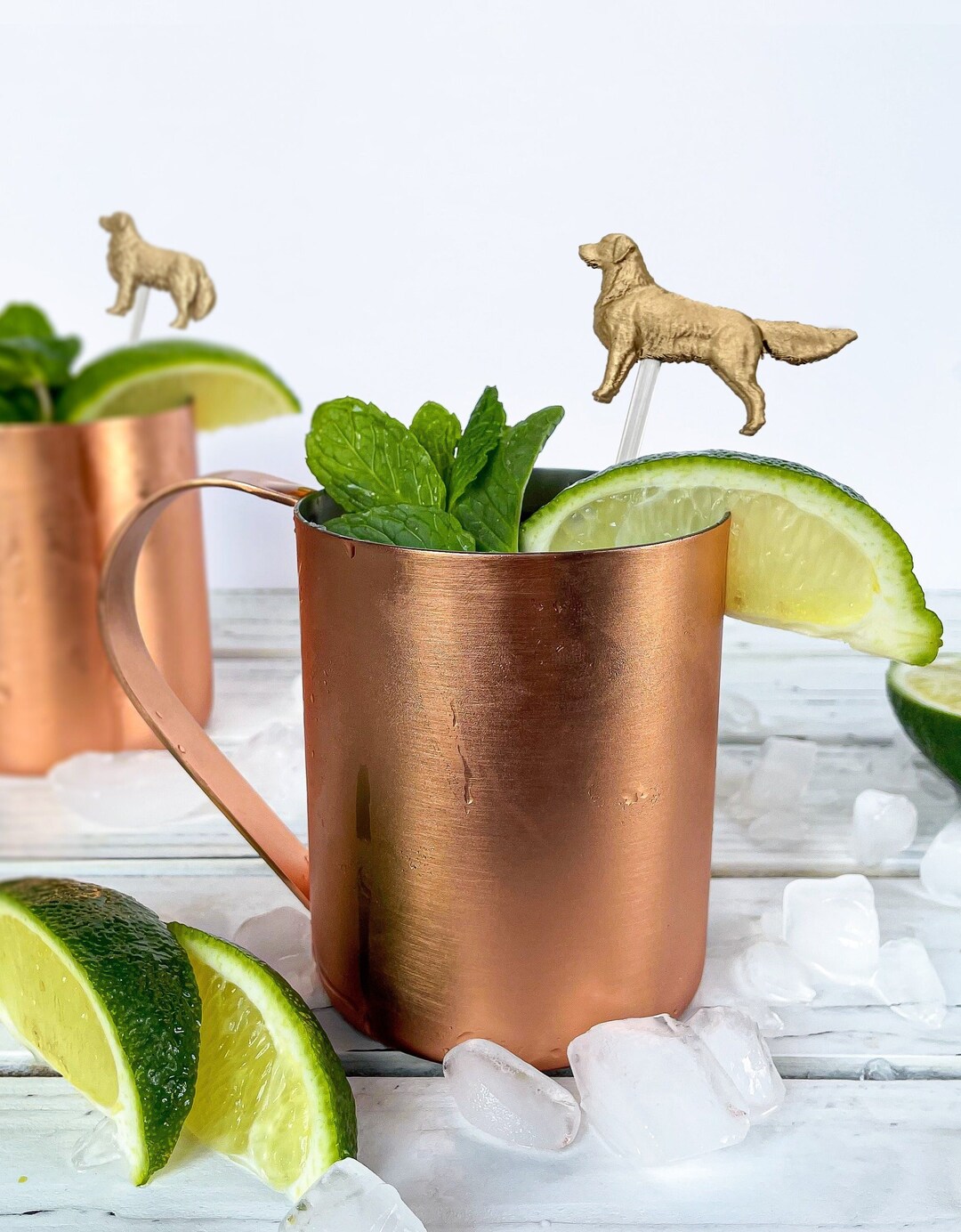 Golden Retriever Drink Stirrers: Metallic Dog Swizzle Sticks, Set of 4 ...