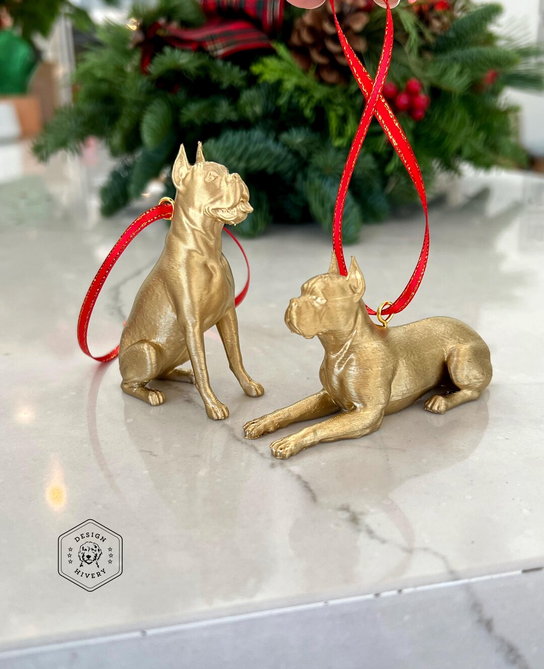 Boxer Dog Ornament: Boxer Lover Gift, Cropped or Natural Ears ...
