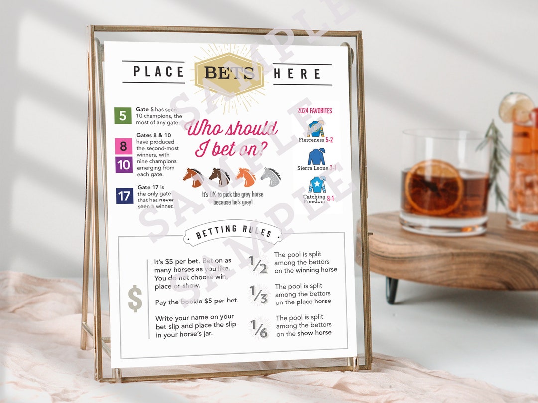 2024 KY Derby Place Your Bets Sign, Derby Rules Sign, Derby Sign, Derby ...