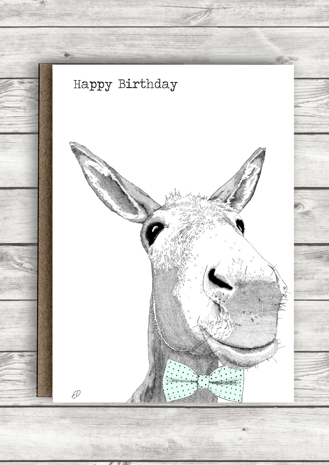 Donkey Birthday Card - Animal Birthday Card - Funny Birthday Card ...
