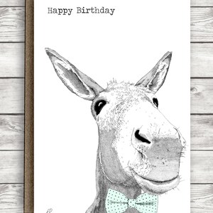 Donkey Birthday Card - Animal Birthday Card - Funny Birthday Card ...