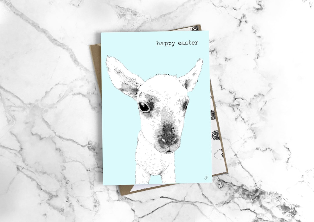 Lamb Easter Card Animal Easter Card Cute Easter Card Funny Birthday Card - Etsy