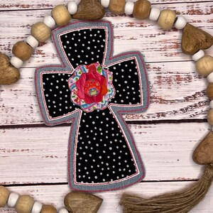 Large Cross With Raggy Flower Applique - Etsy