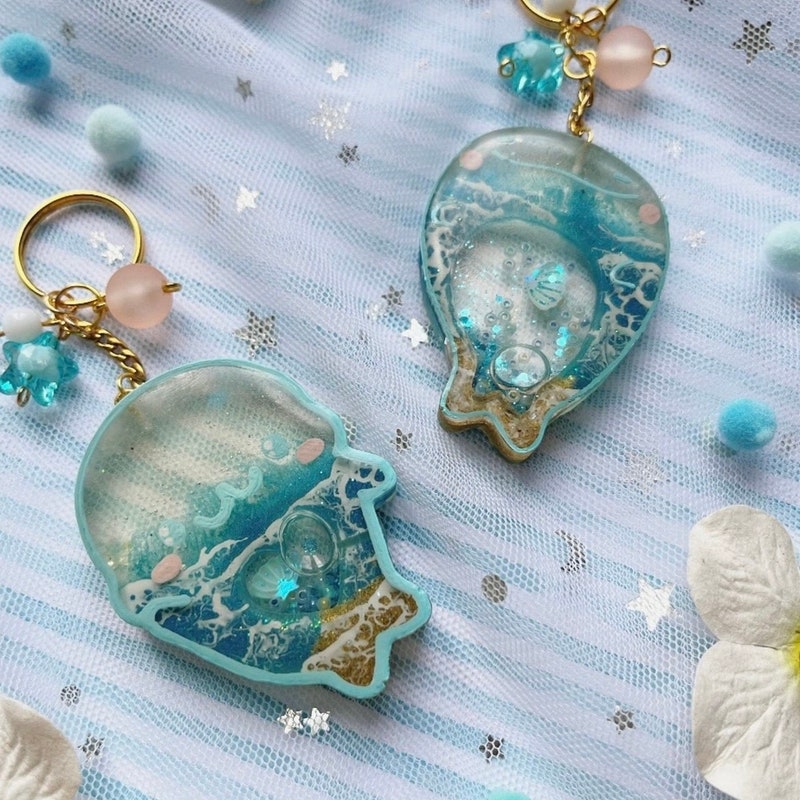 Liquid Keychain - Etsy