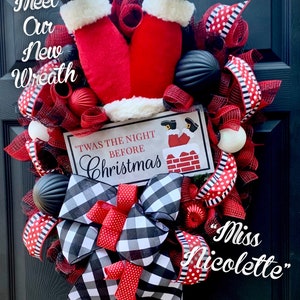 MISS Nicolette-santa Legs Holiday Door Decor-santa Claus Christmas ...
