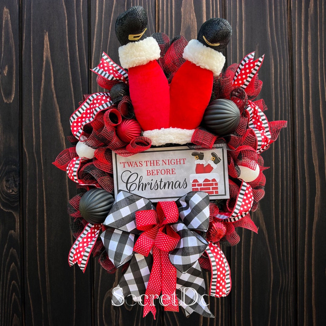 MISS Nicolette-santa Legs Holiday Door Decor-santa Claus - Etsy