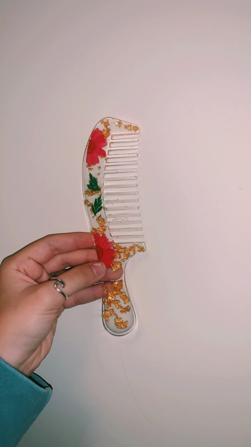 Decorative Floral Resin Comb Handmade Resin Combs Resin | Etsy