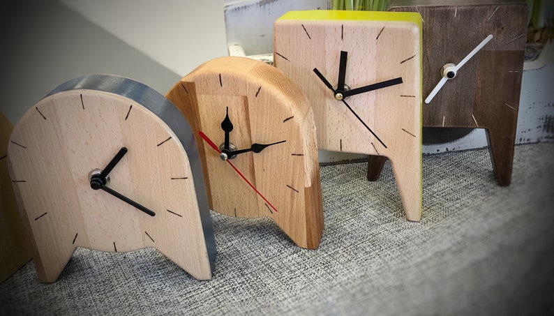 Tabletop clock sliding lid Personalized handmade clock Round | Etsy