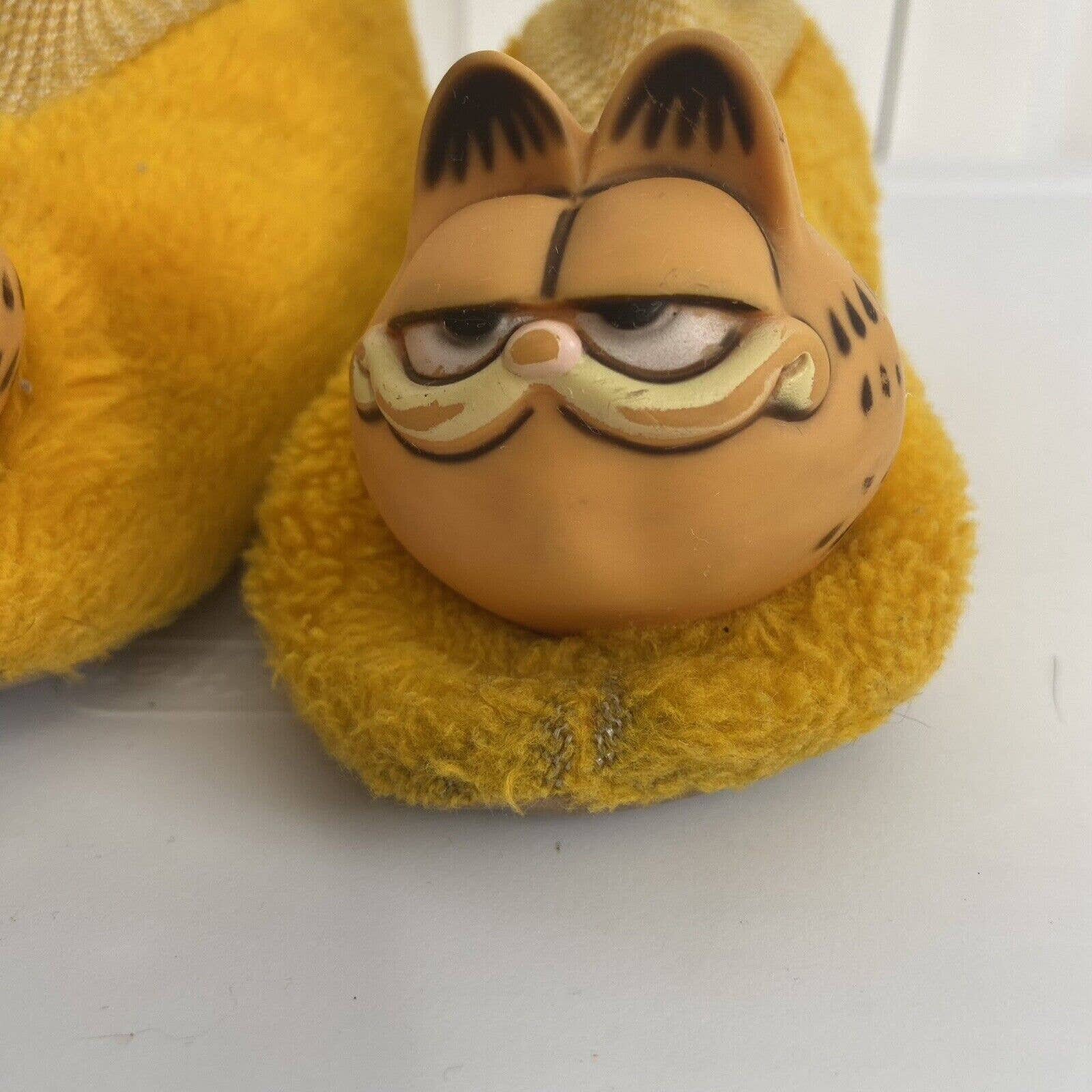 VTG Garfield the Cat Child's Slipper Orange Faux Fur Slip on Plastic ...