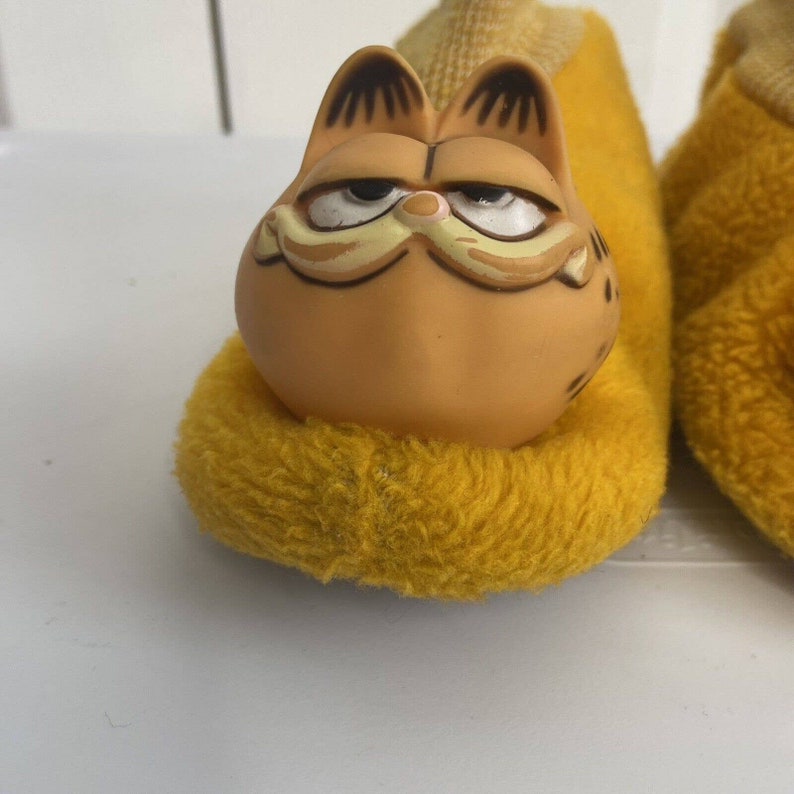 VTG Garfield the Cat Child's Slipper Orange Faux Fur Slip on Plastic ...