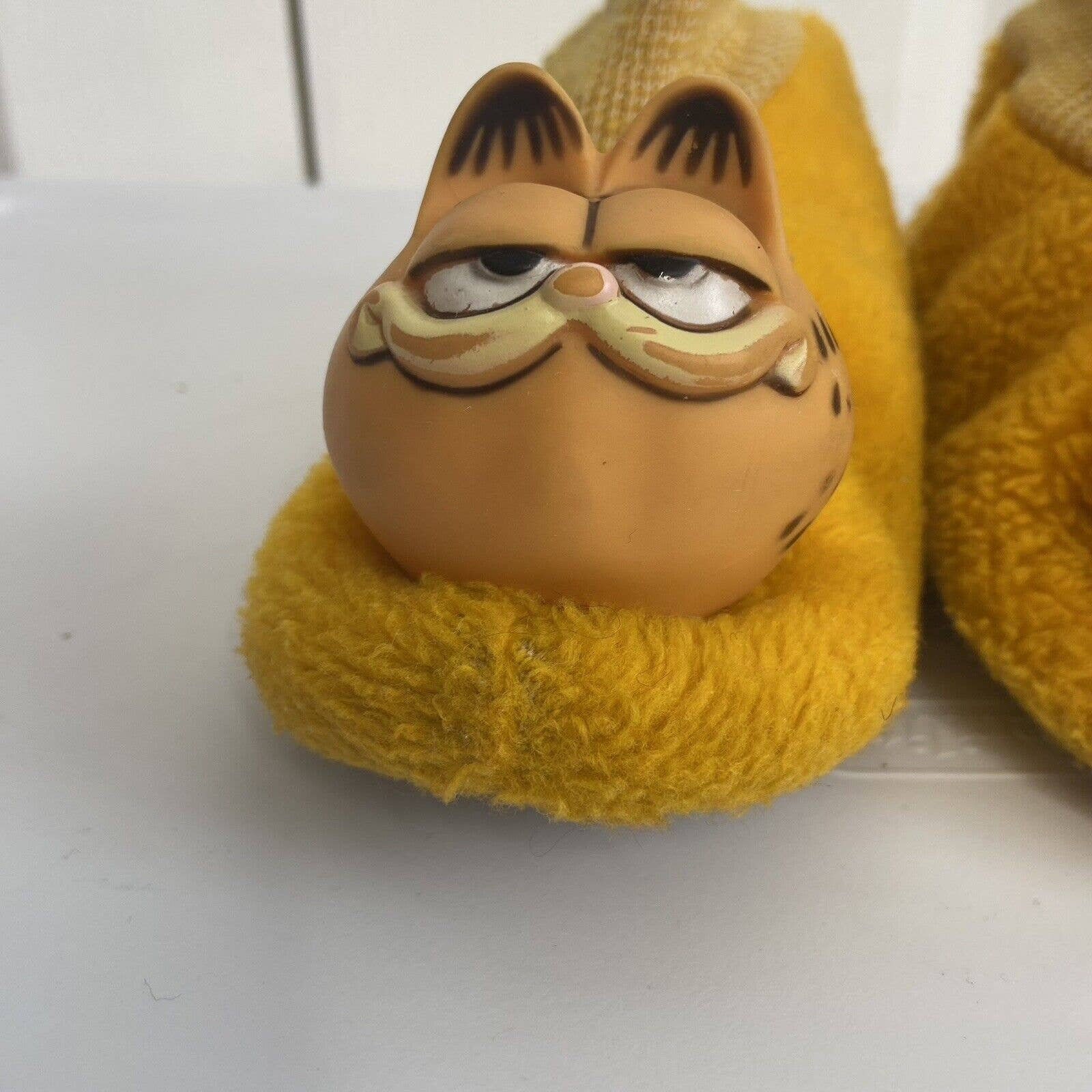 VTG Garfield the Cat Child's Slipper Orange Faux Fur Slip on Plastic ...
