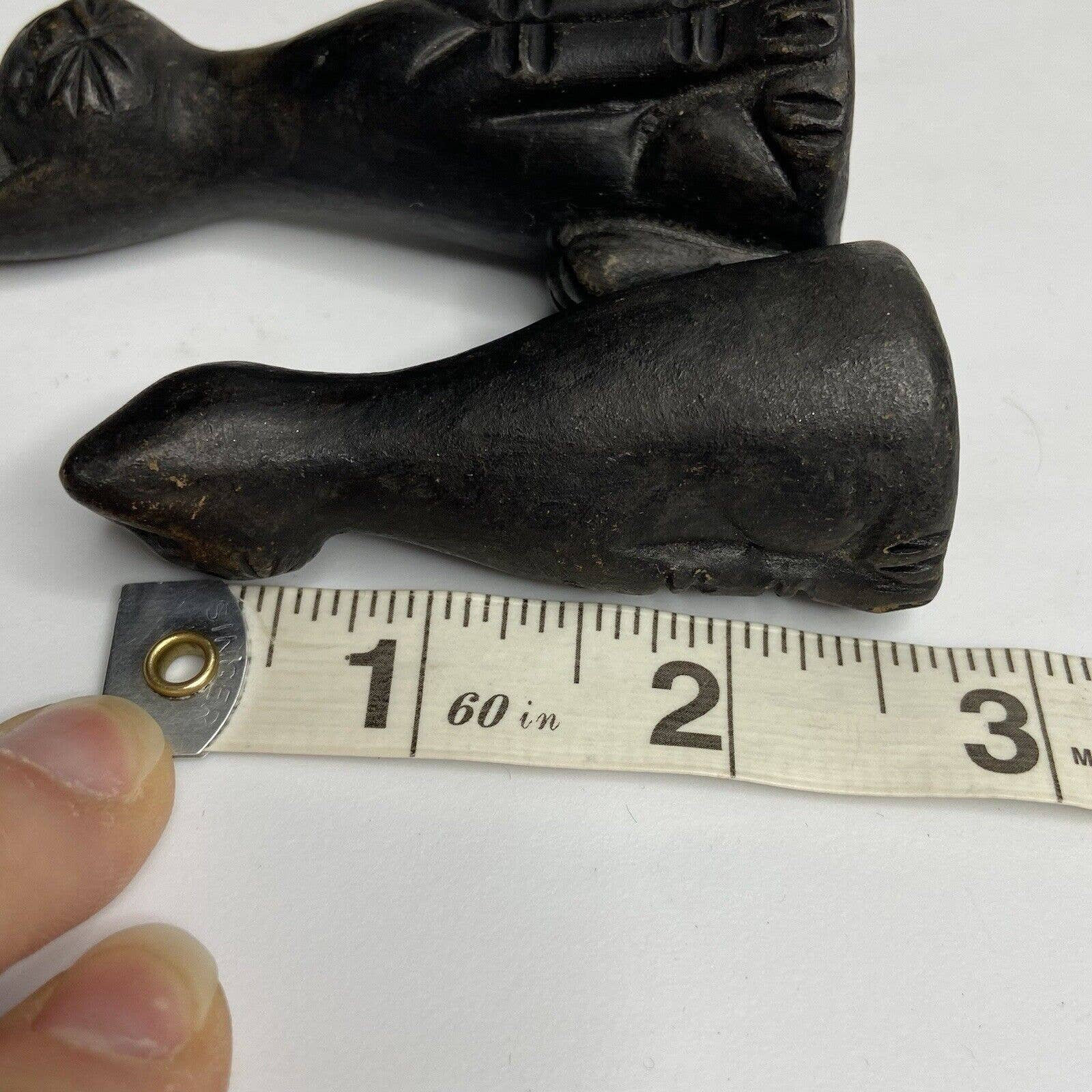 VTG Clay MCM Cat Figurines Set Mom Baby Black Pottery Matte Small 3 ...