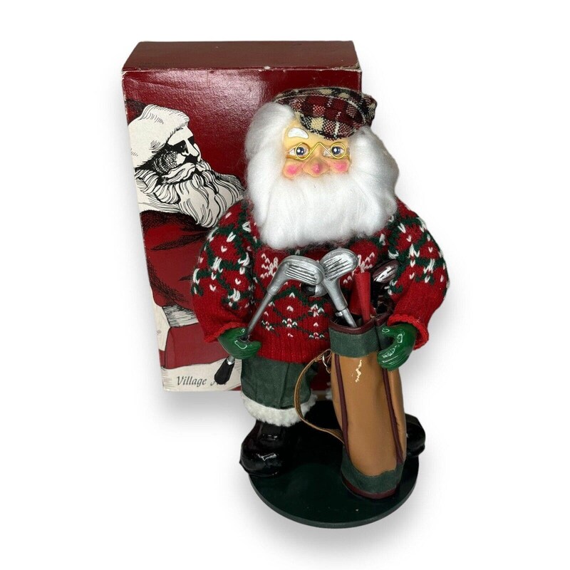 Santa Golfing Figurine - Etsy