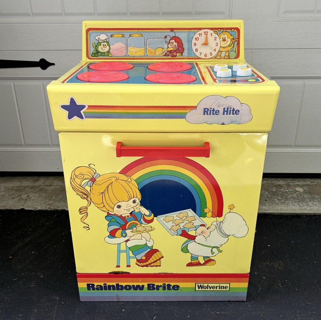 Vintage Rainbow Brite Rite Hite Kitchen Stove Play Set 1980s Metal ...