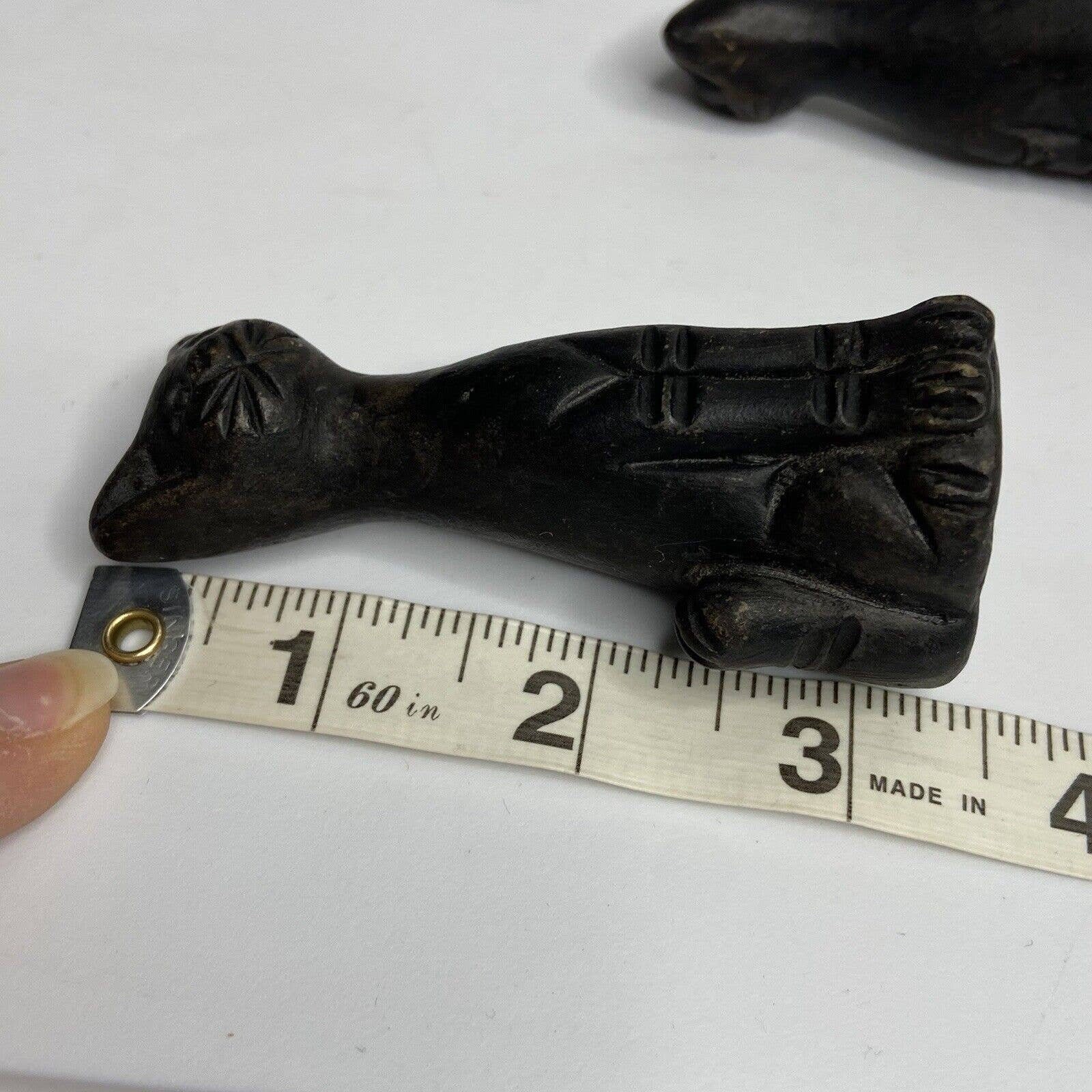 VTG Clay MCM Cat Figurines Set Mom Baby Black Pottery Matte Small 3 ...