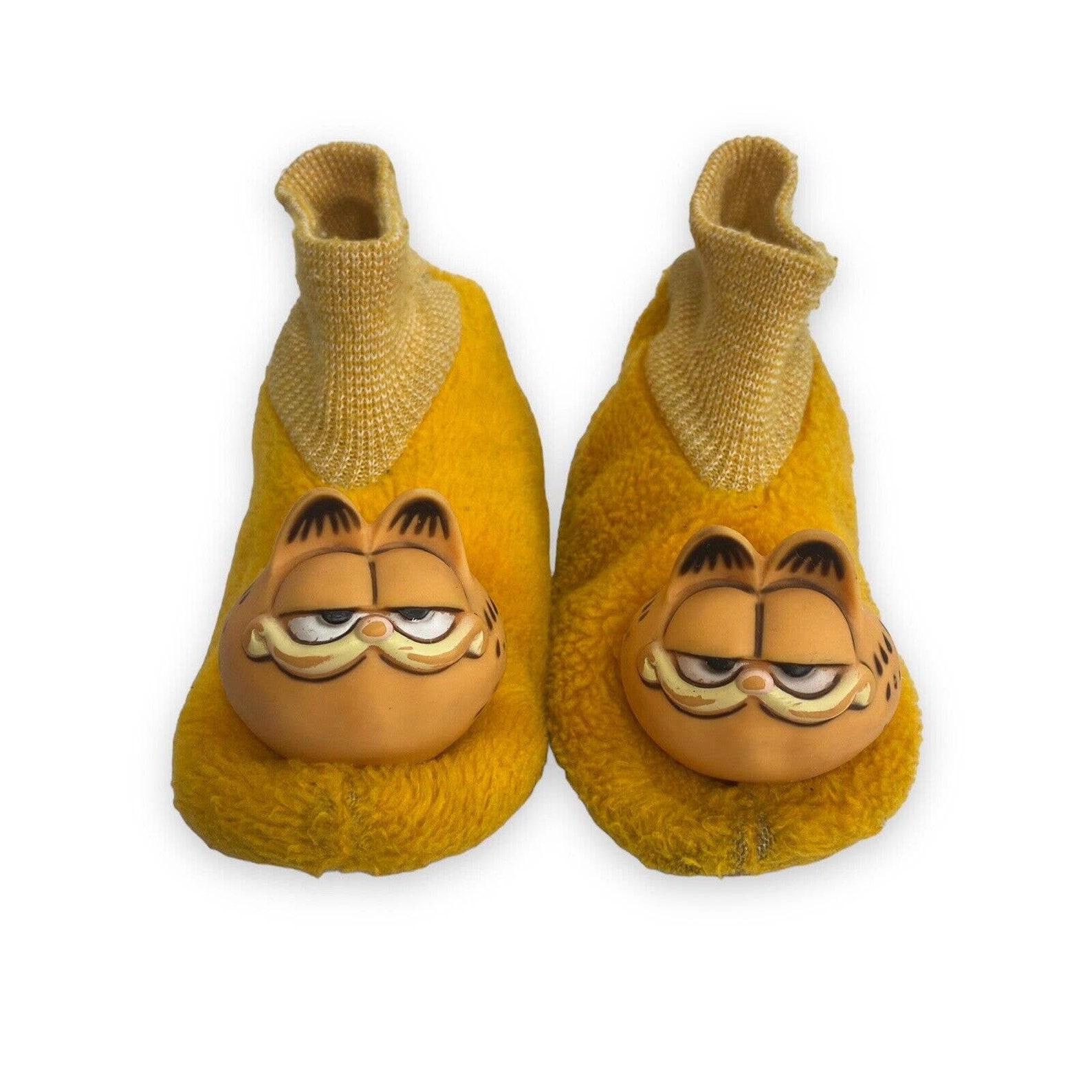 VTG Garfield the Cat Child's Slipper Orange Faux Fur Slip on Plastic ...