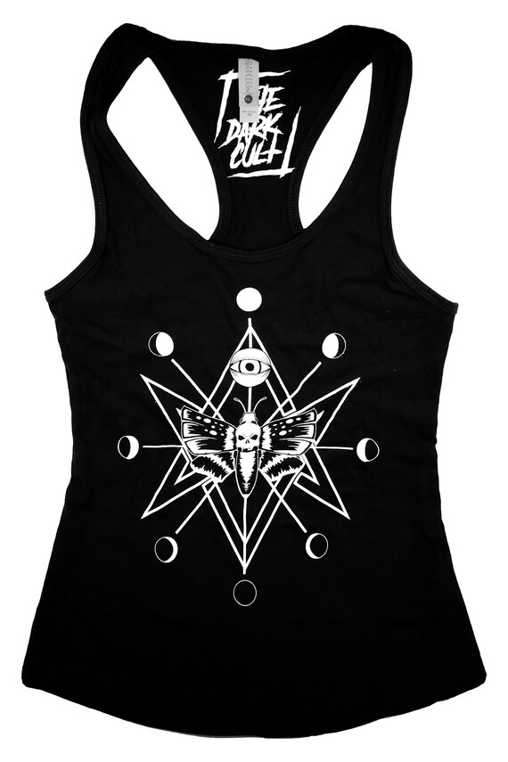 Black Gothic Tank Top With Occult Print - Etsy