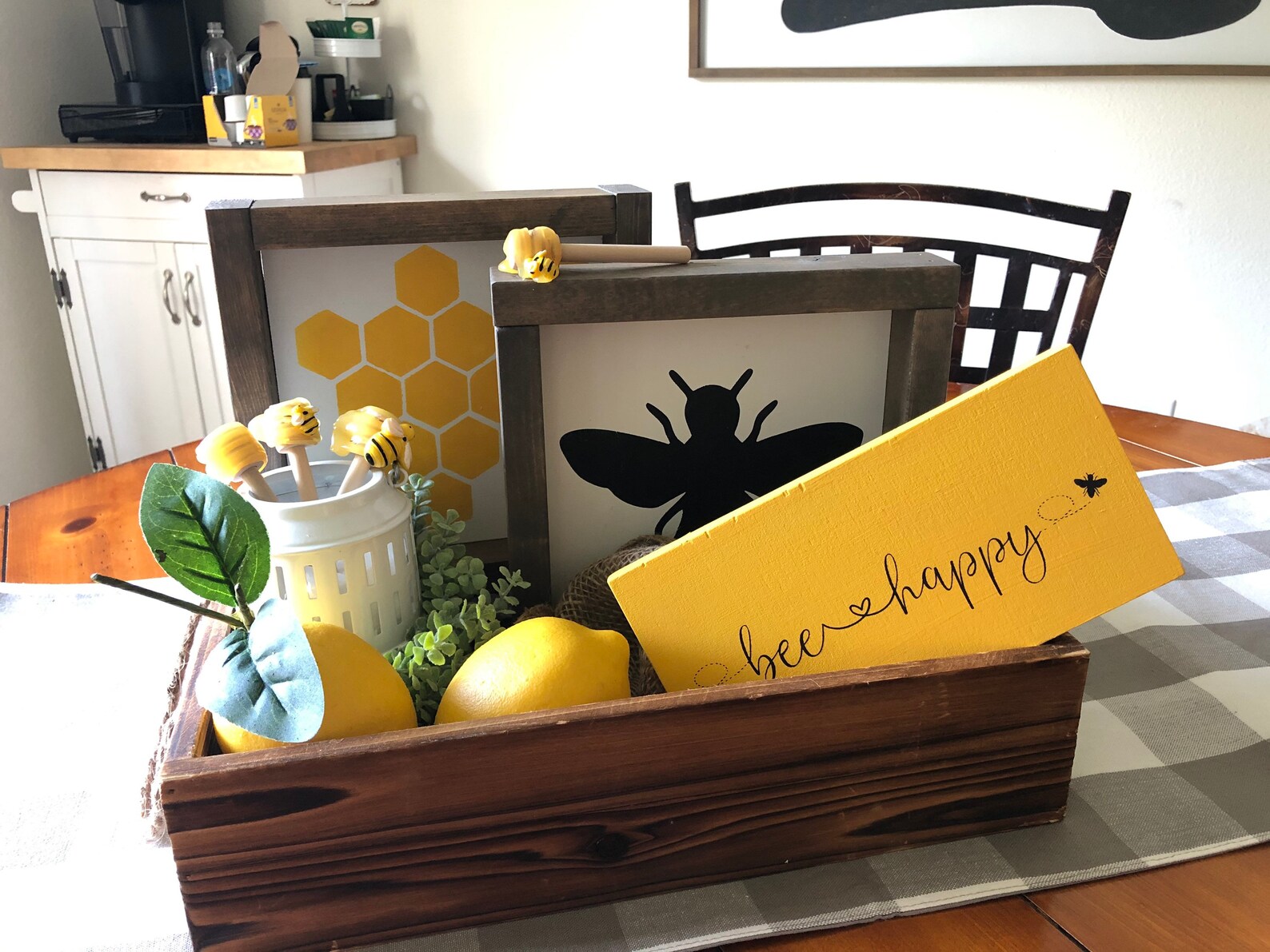 Bee Happy Sign Bee Decor Bee Signs Bee Decor for Home Bee - Etsy