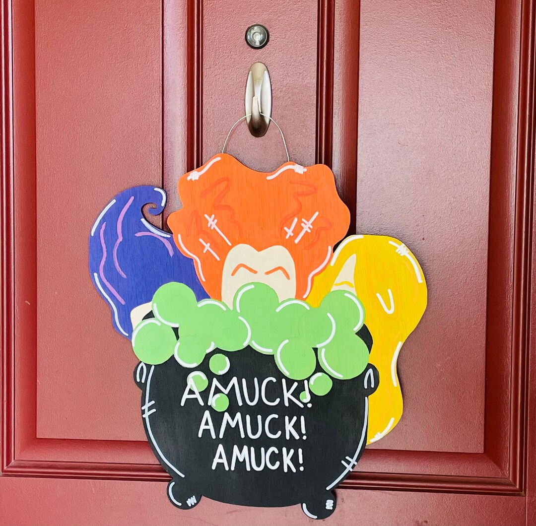 Hocus Pocus Door Hanger, Hocus Pocus Sign, Witch Sisters Decor ...