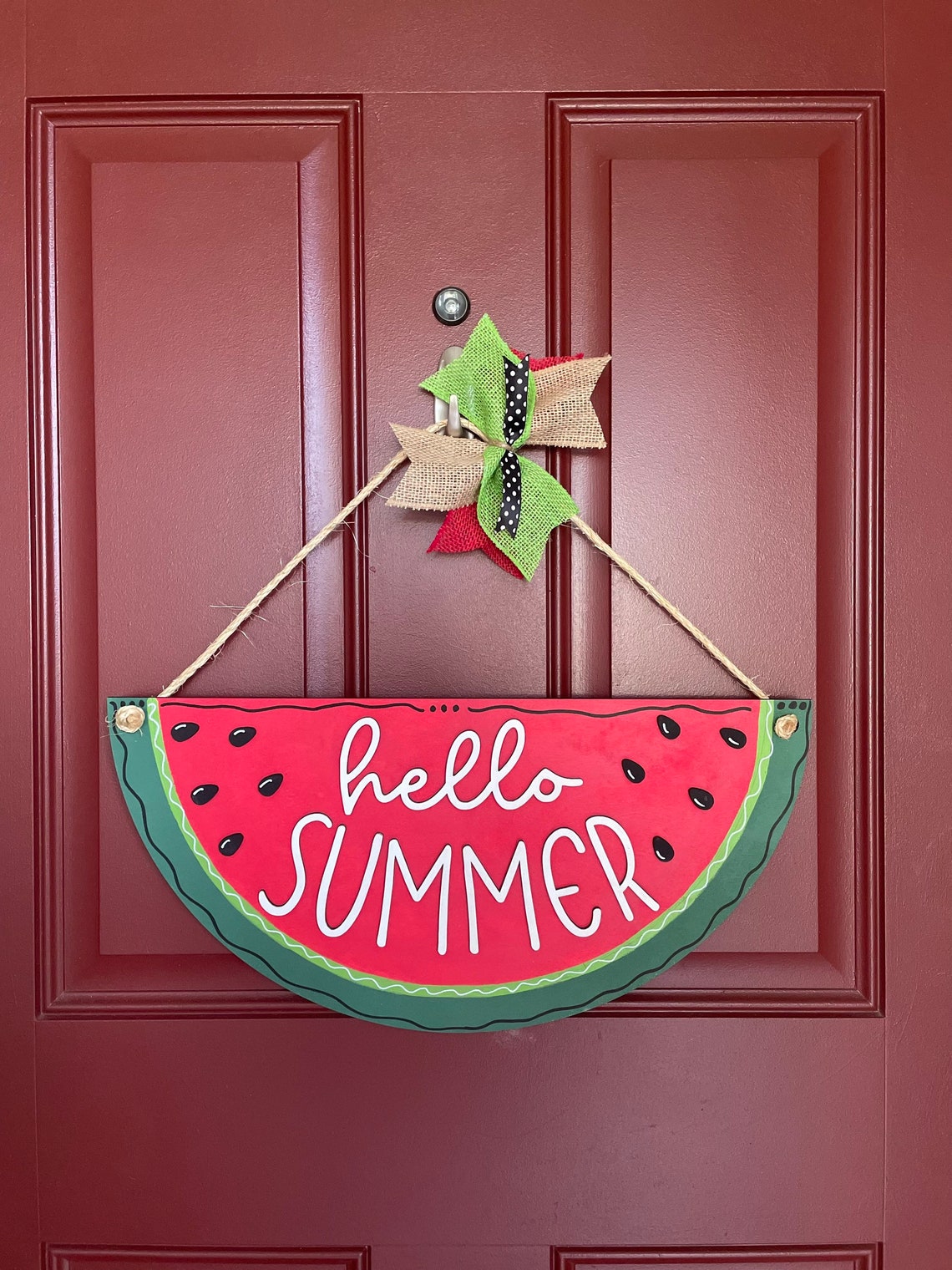 Front Door Decor Hello Summer Door Hanger Summer Door Decor - Etsy