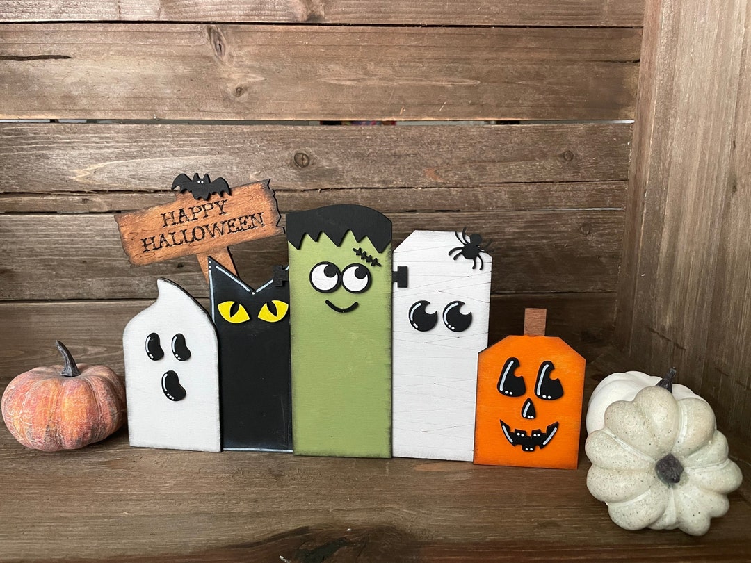 Happy Halloween Sign, Wooden Halloween Decor, Halloween Decorations ...