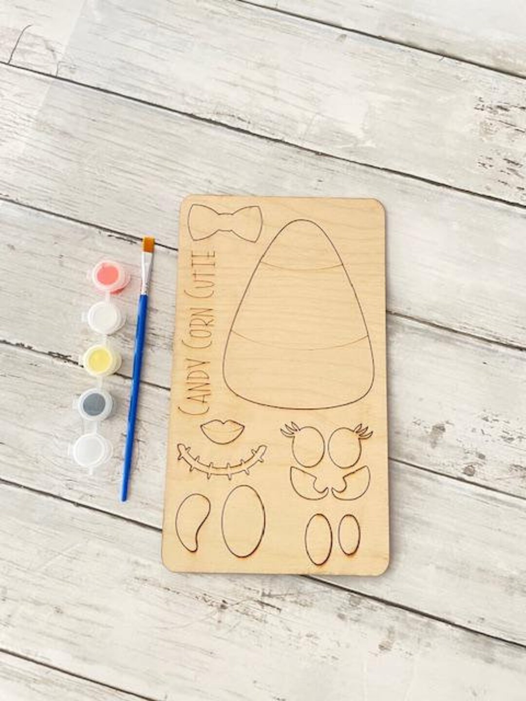 Candy Corn Paint Kit, DIY Halloween Craft, Wooden Candy Corn, Kids Fall ...