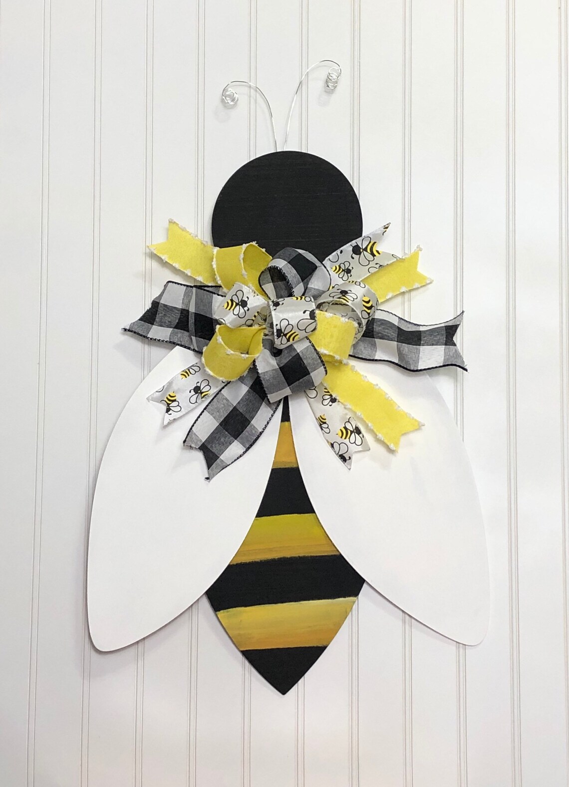 Bee Door Hanger Bee Front Door Decor Spring Summer Front - Etsy