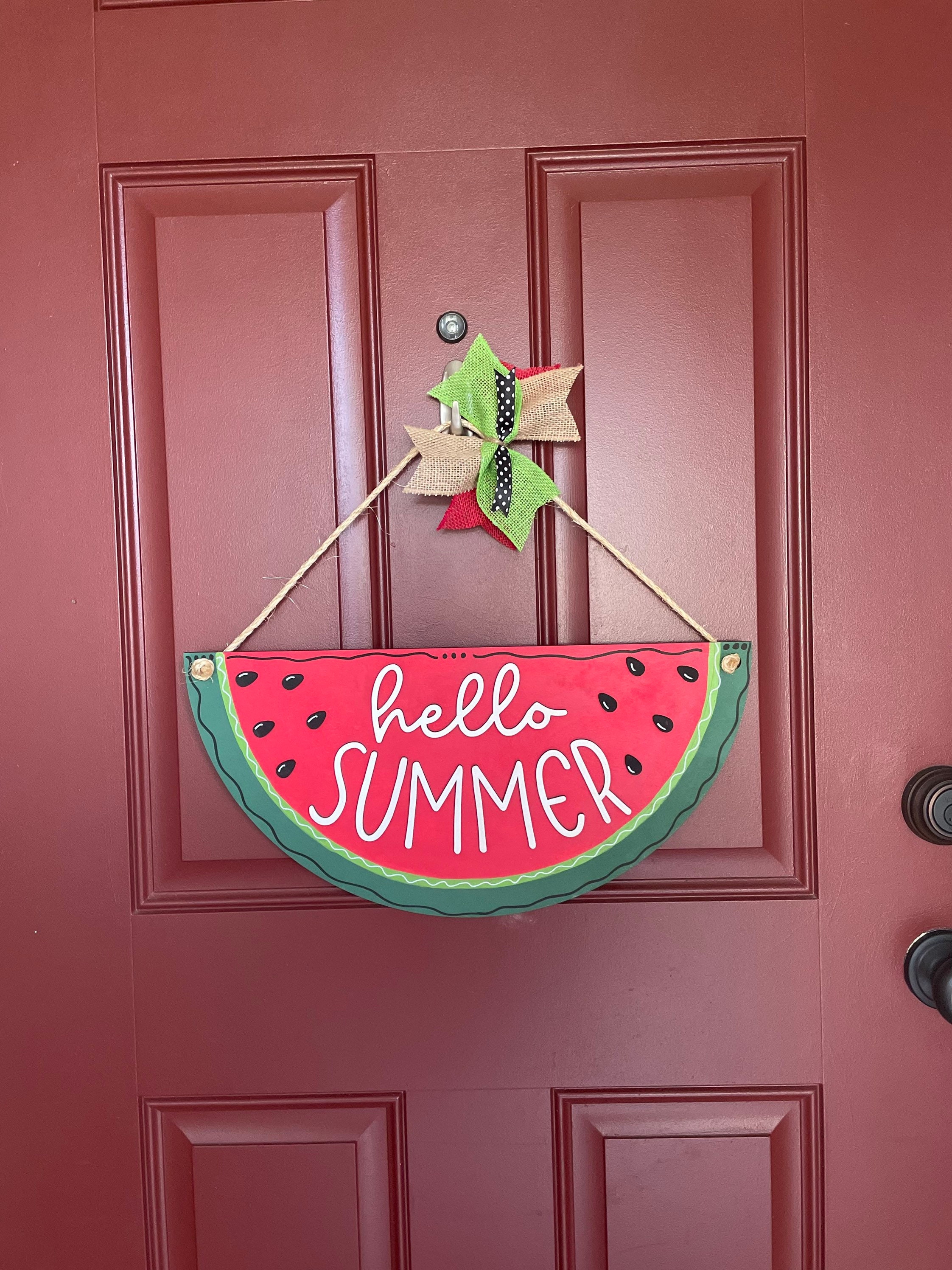 Front Door Decor, Hello Summer Door Hanger, Summer Door Decor ...